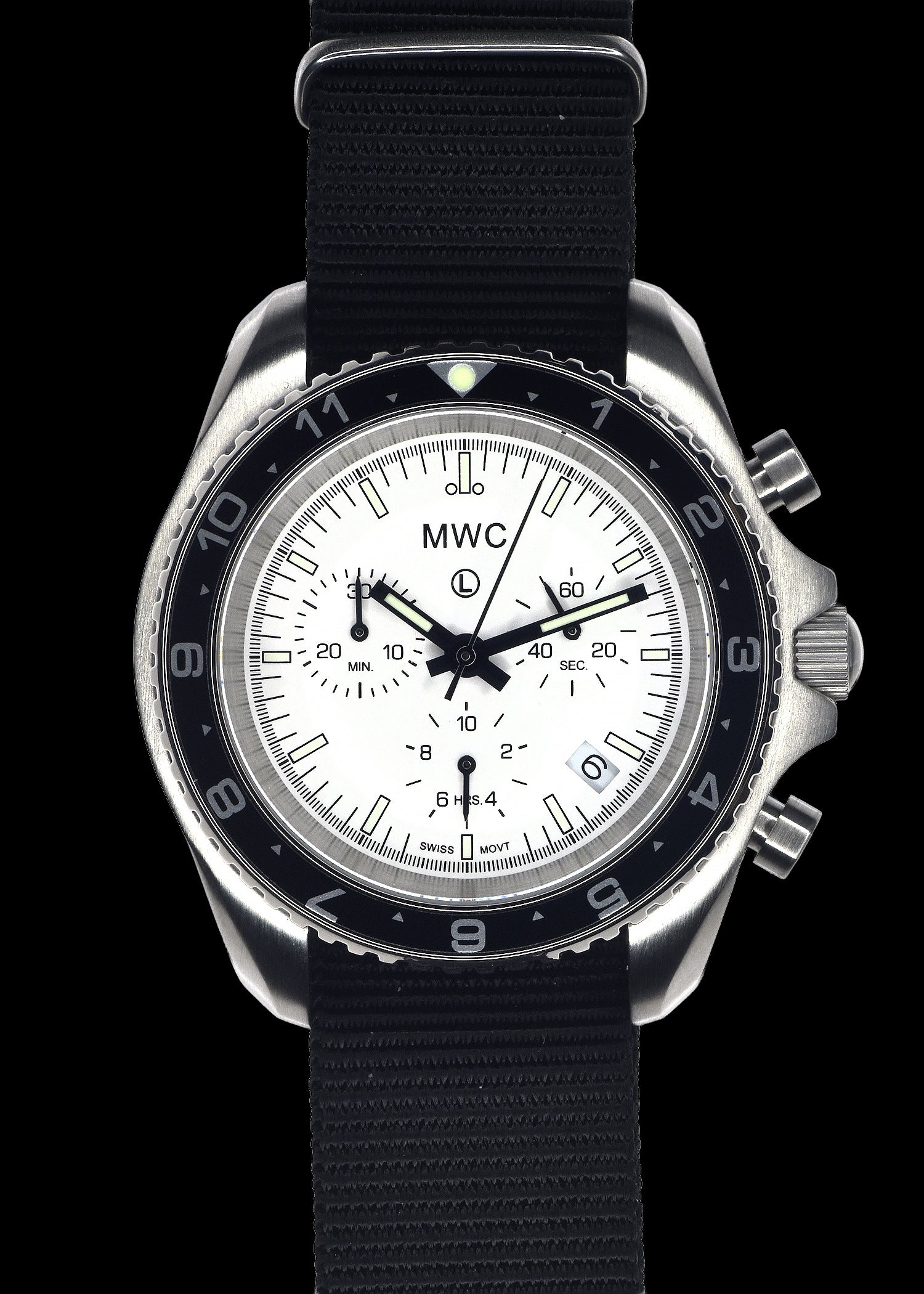 MWC NATO Pattern Stainless Steel Military Pilots Chronograph with Sapp